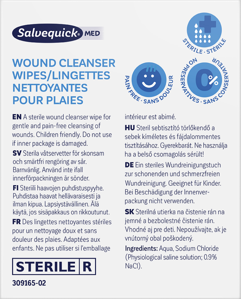 Wound Cleansing Wipes - Salvequick