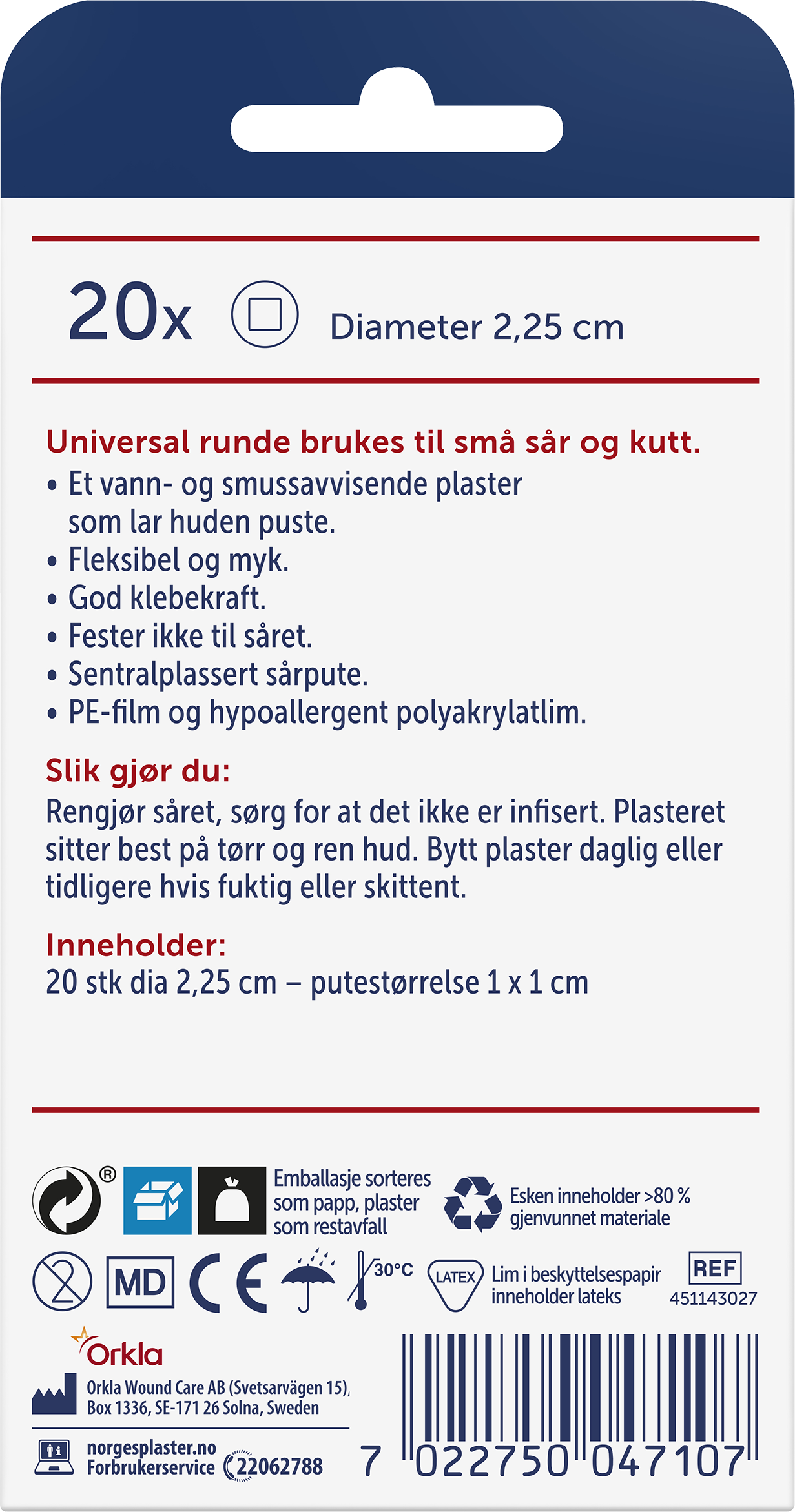 Universal runde plaster - Norgesplaster